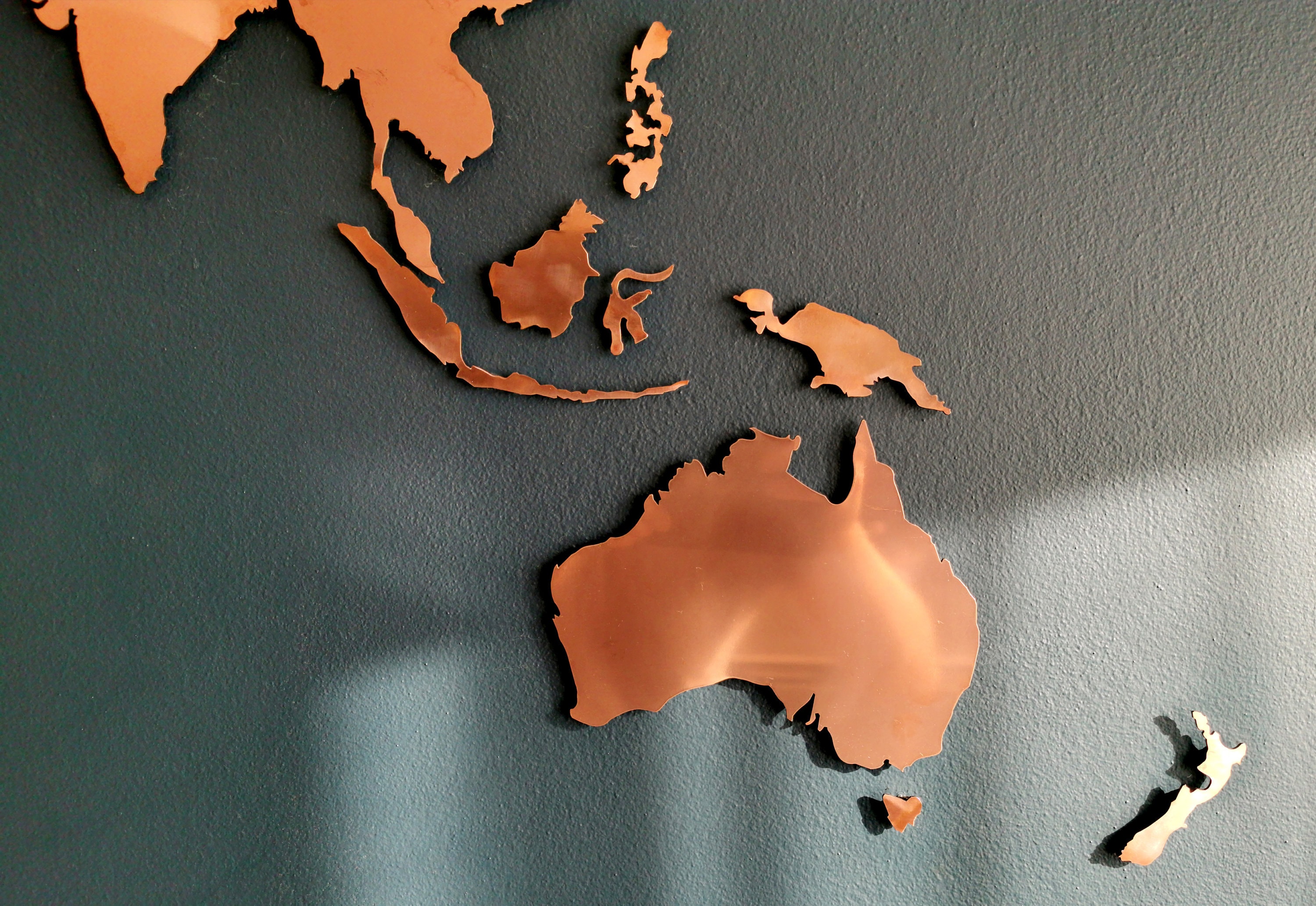 Copper World Map Unique Wall Decoration. Metal Wall Art - Etsy
