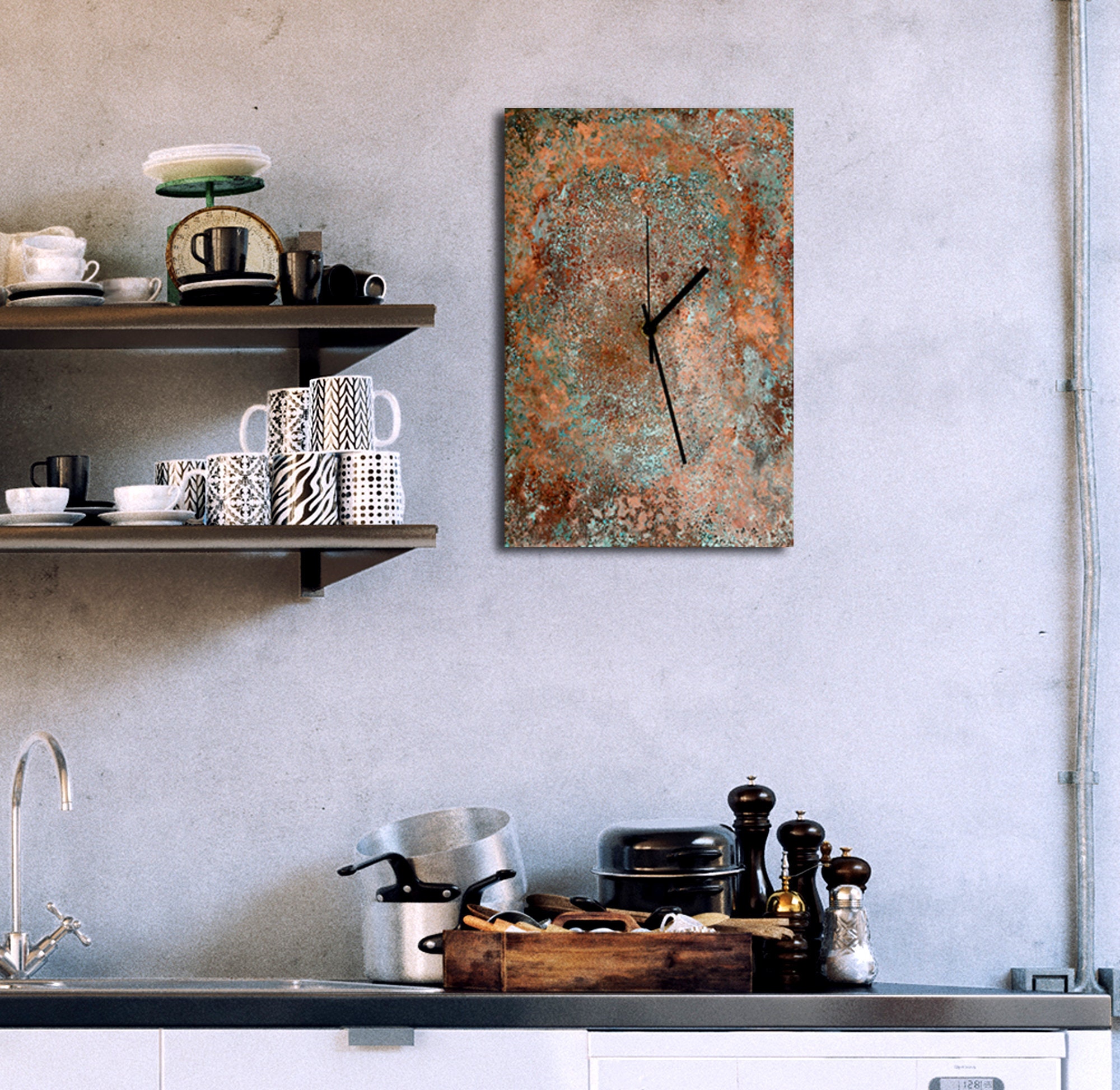 Copper Rectangular Wall Clock Decorative Wall Clock. | Etsy