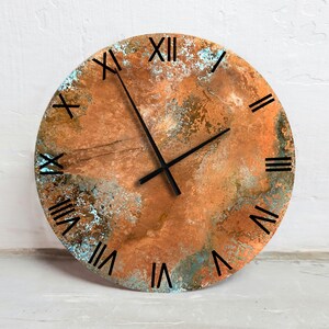 Wall Clock Round, Copper Clock, Artistic Wall Clock, Industrial Clock ...