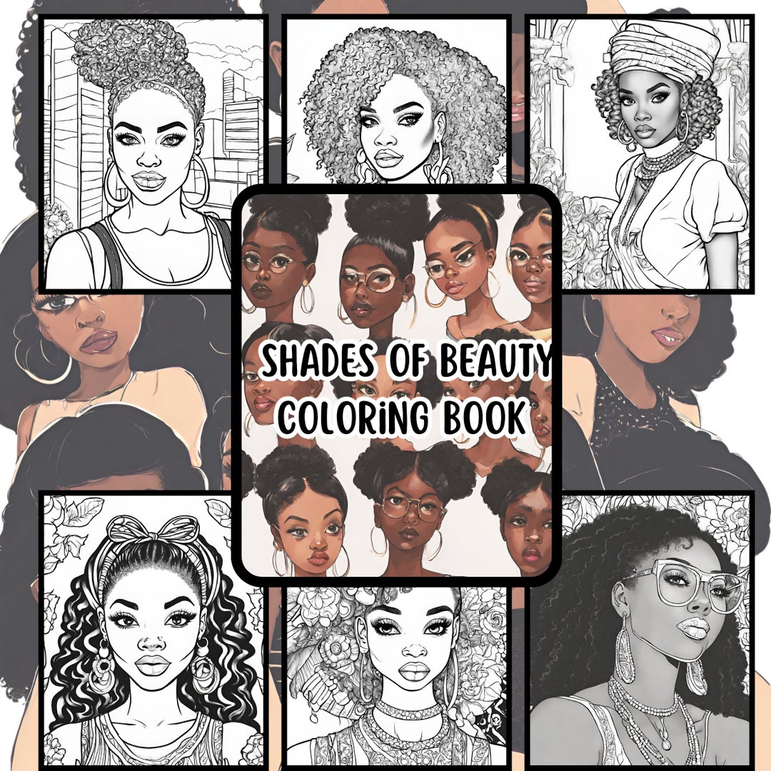 100 PAGES Shades of Beauty Coloring Book Adult Coloring Book - Etsy