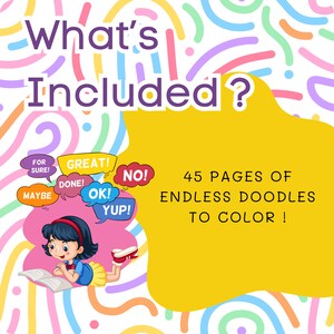 Doodles Coloring Page, Printable Coloring Sheet for Kids, Girls, Boys ...
