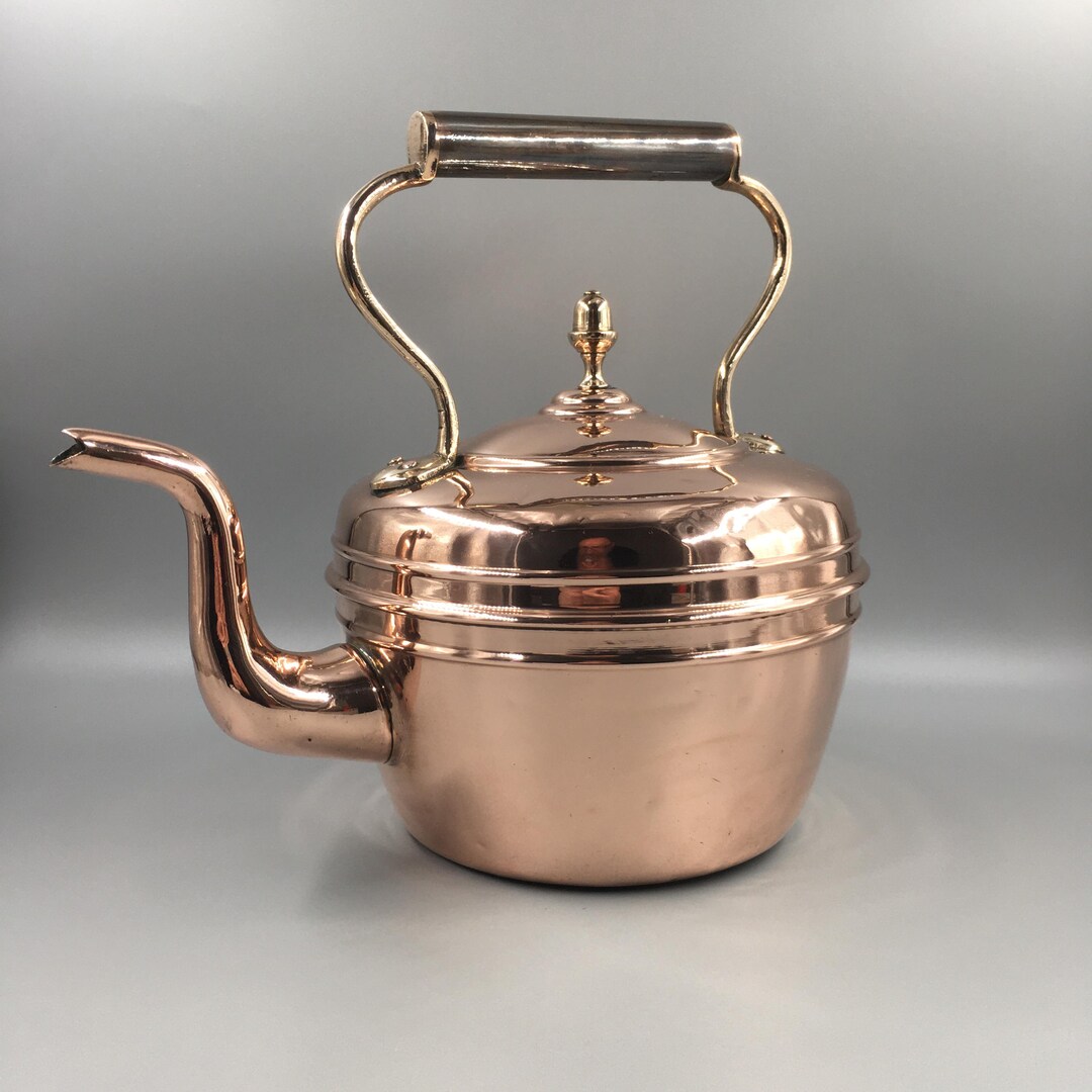 Vintage Copper Kettle With Brass Handle and Acorn Finial - Etsy