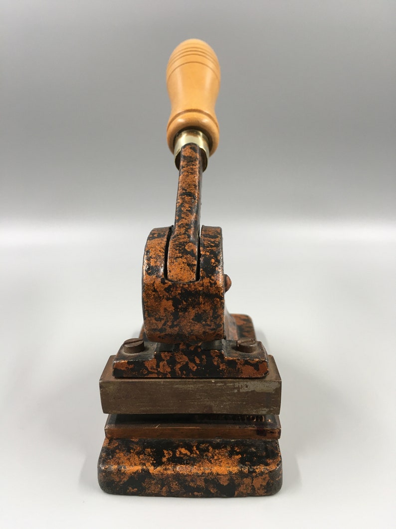Vintage Paper Embosser Heavy Cast Iron Base With Wooden Handle - Etsy UK