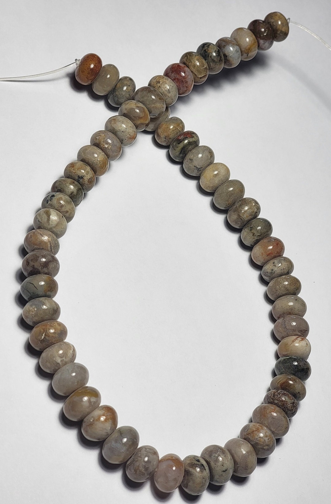 Strand of Coprolite Beads About 10x8mm Fossil DINOSAUR POOP Jurassic 83 ...