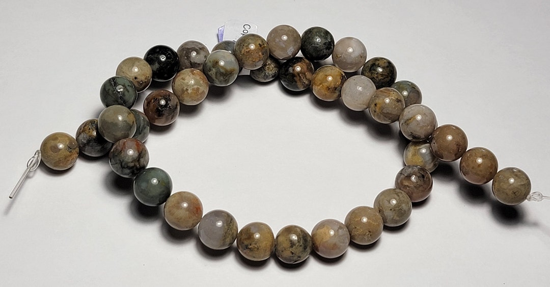 Strand of Coprolite Beads About 10mm Fossil DINOSAUR POOP Jurassic 55. ...