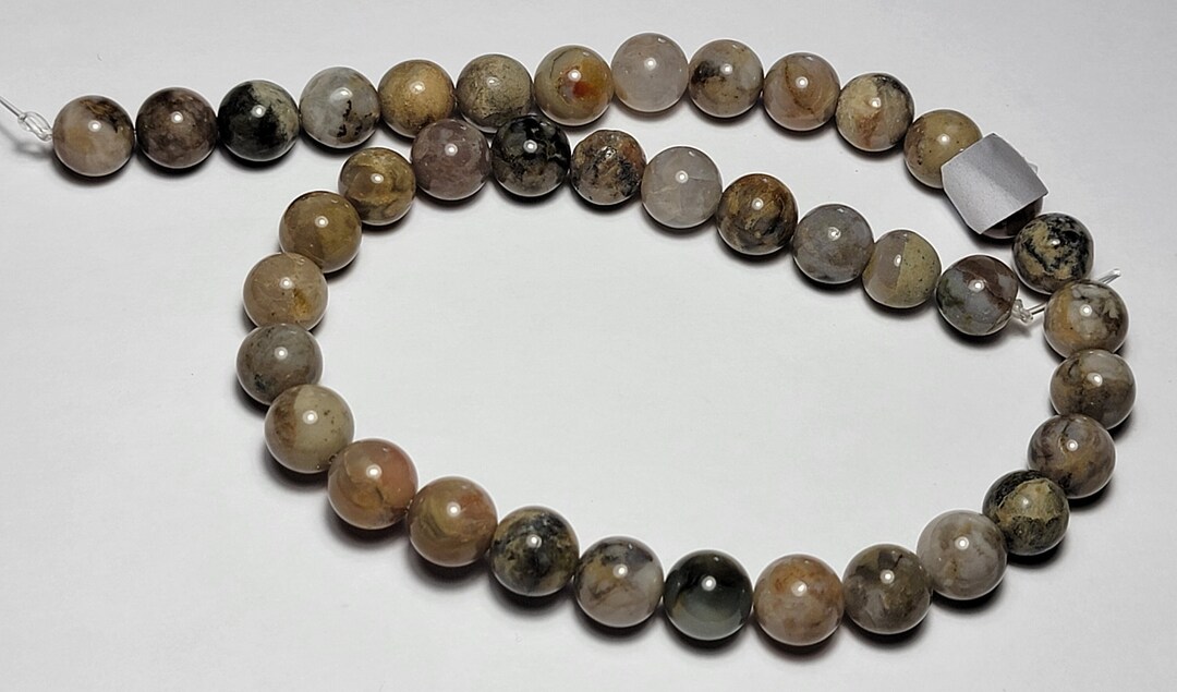 Strand of Coprolite Beads About 10mm Fossil DINOSAUR POOP Jurassic 55. ...