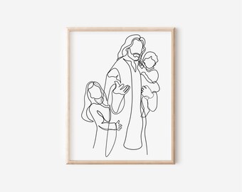 Jesus One Line Art - Etsy