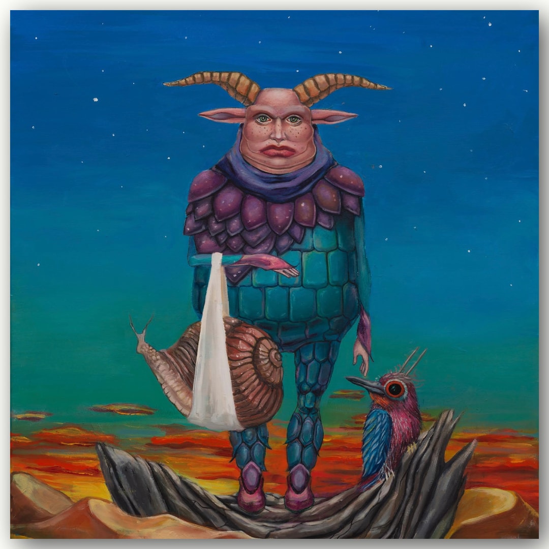 Desert Spirit With Snail Wall Art Poster Pop Surrealism Monster - Etsy