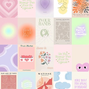 100 PCS Danish Pastel Wall Collage Kit Danish Aesthetic Photo Collage Danish Posters Room Decor ...