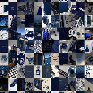 100 PCS Navy Blue Wall Collage Kit Blue Photo Collage Prints Royal Blue ...