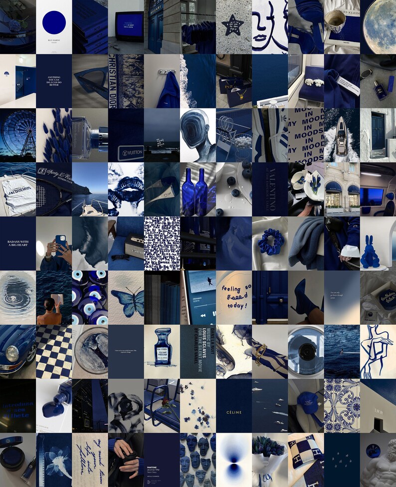 100 PCS Navy Blue Wall Collage Kit Blue Photo Collage Prints - Etsy