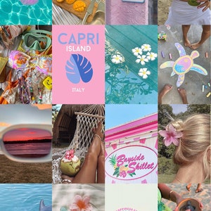 100 PCS Coconut Girl Aesthetic Wall Collage Summer Beach Vibe Photo ...