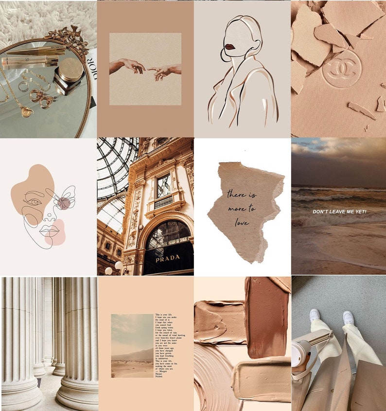 50 PCS Neutral Wall Collage Kit Cream Aesthetic Photo - Etsy