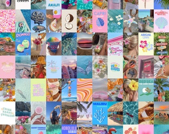 100 Coconut Girl Aesthetic Wall Collage Kit Summer Beach Vibe Tropical ...