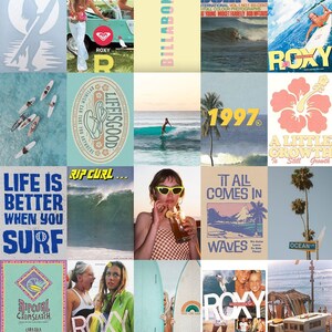 100 PCS 90's Surfer Aesthetic Wall Collage Vintage Summer Photo Collage ...