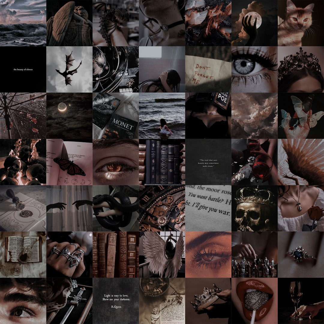Dark Boujee Wall Collage Kit Aesthetic Room Decor digital Print 50 PCS ...