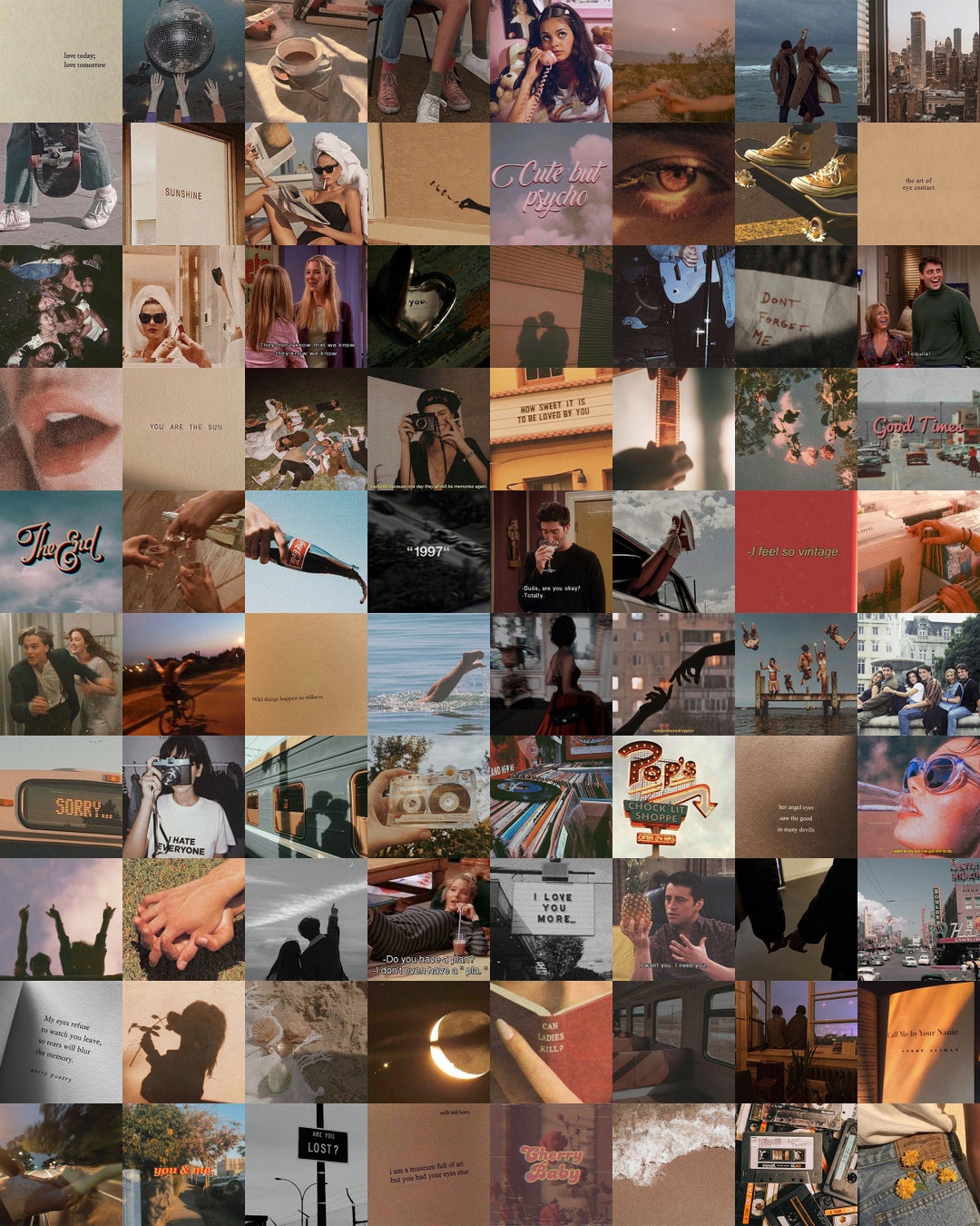 Vintage Wall Collage Kit, Retro Wall Collage Kit, Vsco Collage Kit ...