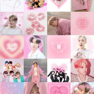 80 PCS BTS Pink Wall Poster Prints BTS Poster Print Collage Army Wall ...