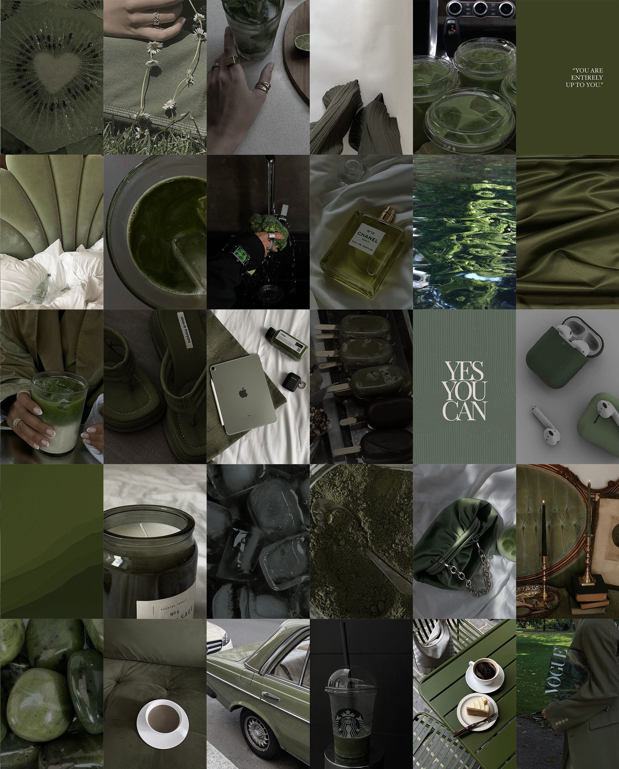 100 PCS Olive Green Photo Collage Kit Green Photo Collage - Etsy