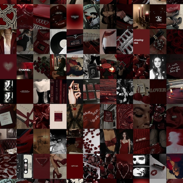 Red Wall Collage Kit - Etsy