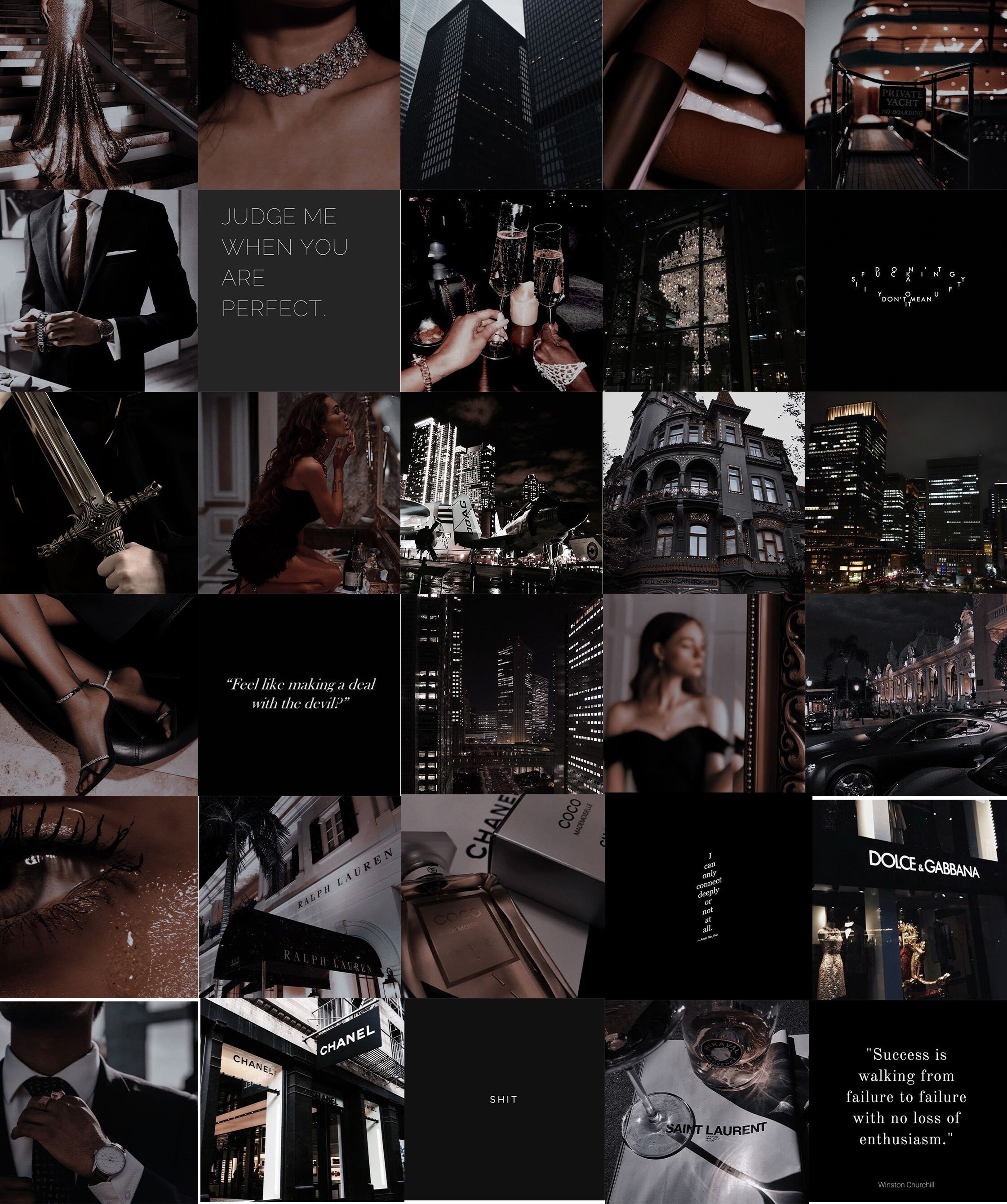 100 PCS Dark Boujee Wall Collage Kit Dark Aesthetic Photo - Etsy