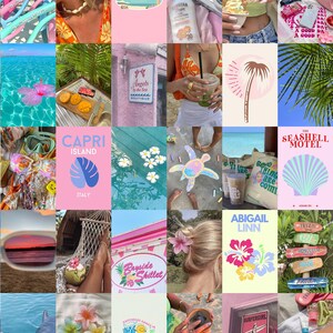 100 PCS Coconut Girl Aesthetic Wall Collage Summer Beach Vibe Photo ...