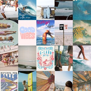 100 PCS 90's Surfer Aesthetic Wall Collage Vintage Summer Photo Collage ...