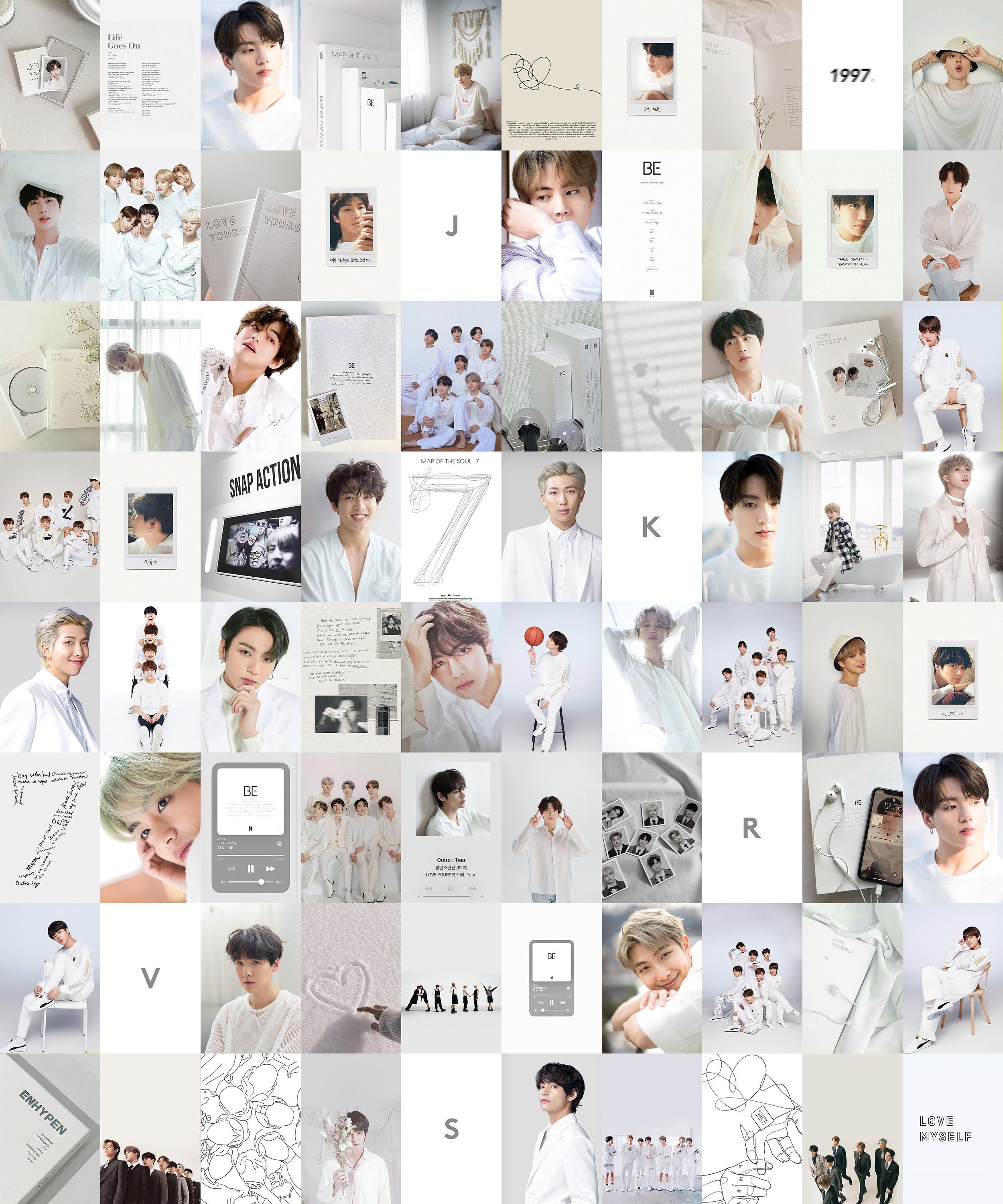 80 PCS BTS White Wall Collage Kit BTS K-pop Aesthetic - Etsy Australia