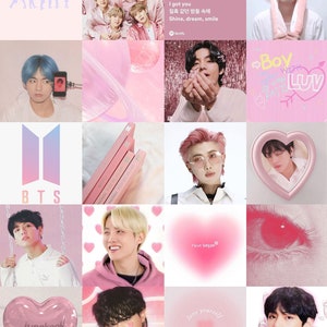 80 PCS BTS Pink Wall Poster Prints BTS Poster Print Collage Army Wall ...