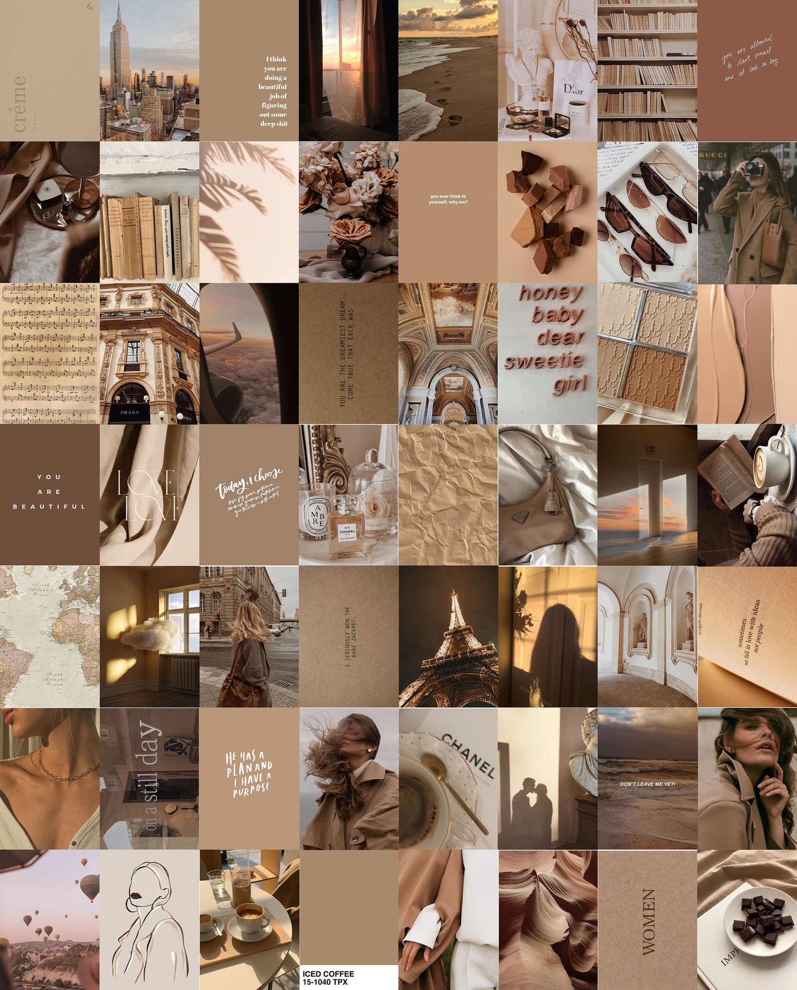 Boujee Aesthetic Neutral Wall Collage Kit Nude Brown Bronze - Etsy