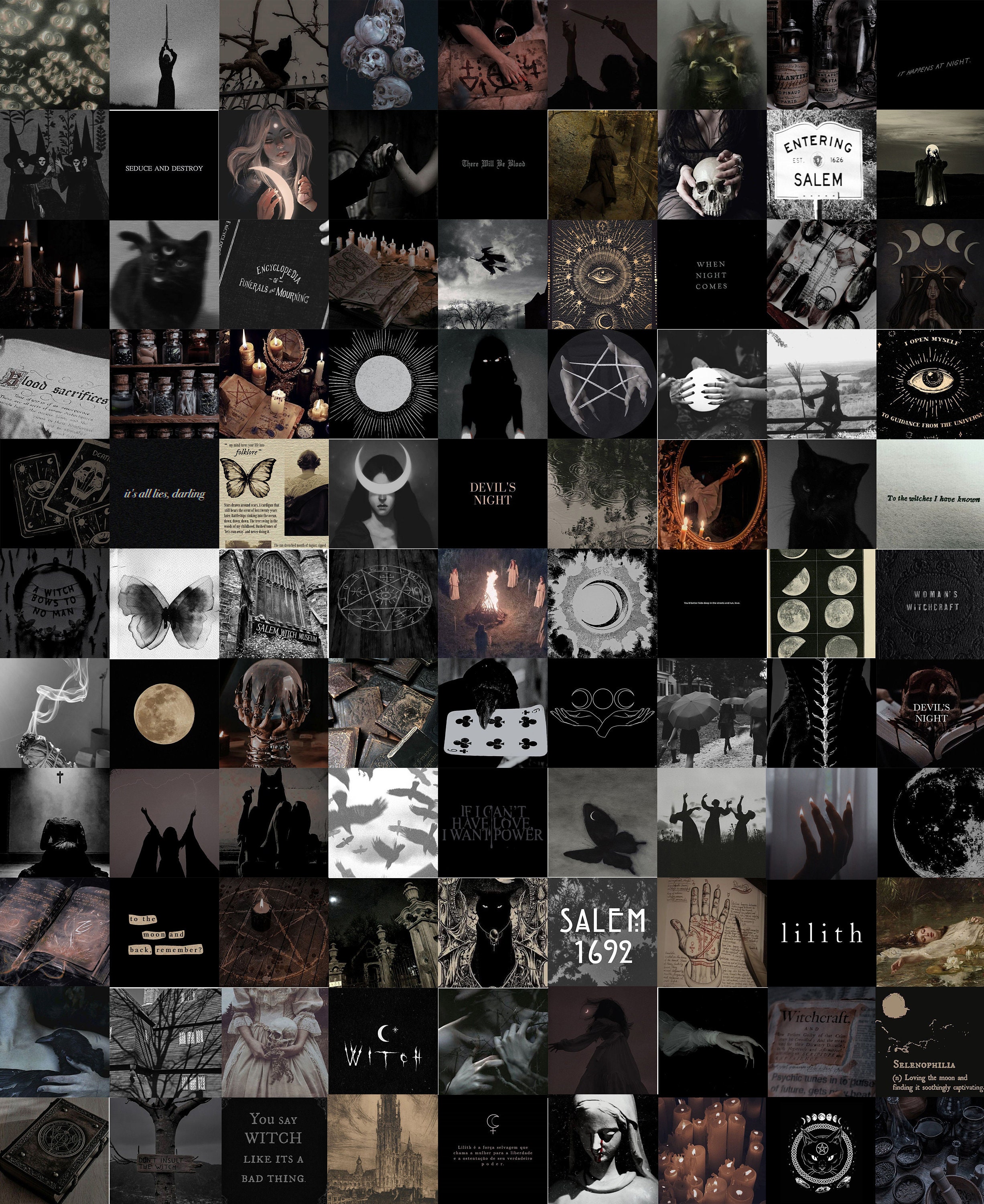 Black Aesthetic Wall Collage Kit Digital Download Photo Wallpaper Room ...