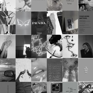 108 PCS Grey Wall Collage Kit Grey Aesthetic Photo Collage - Etsy