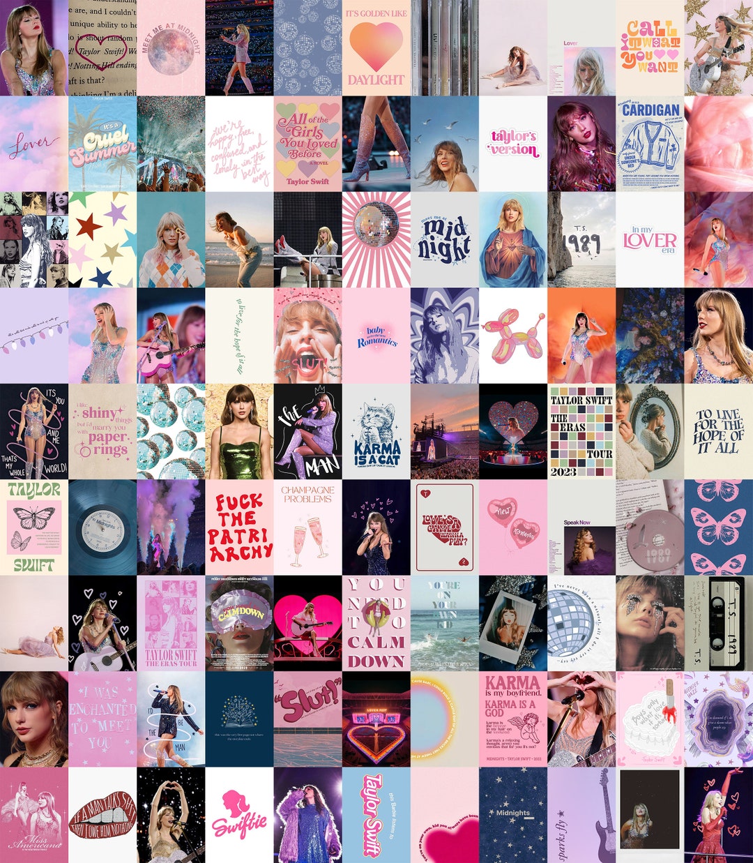 100 PCS Taylor Swift Wall Collage Kit Swiftie Aesthetic Poster Prints Taylor Swift Poster ...
