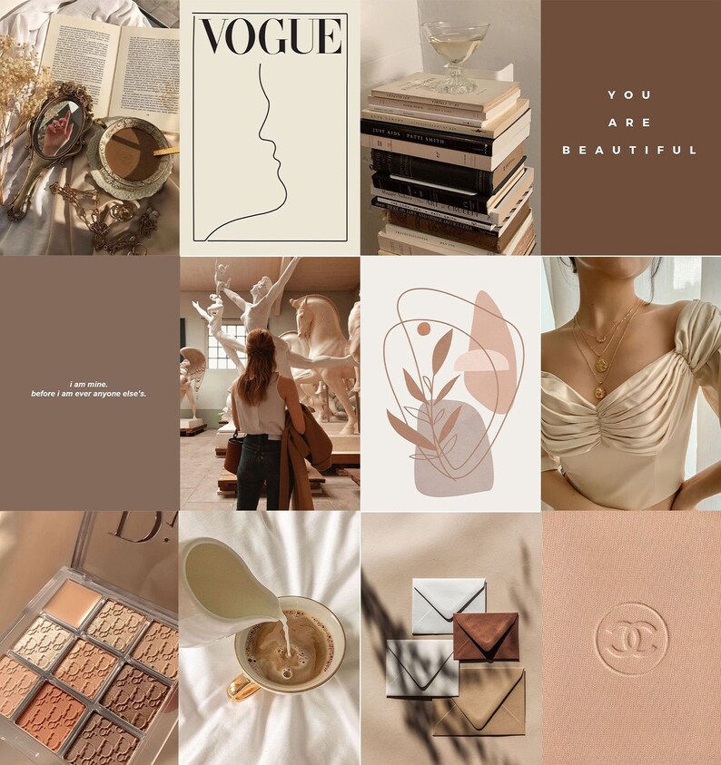 50 PCS Neutral Wall Collage Kit Cream Aesthetic Photo - Etsy