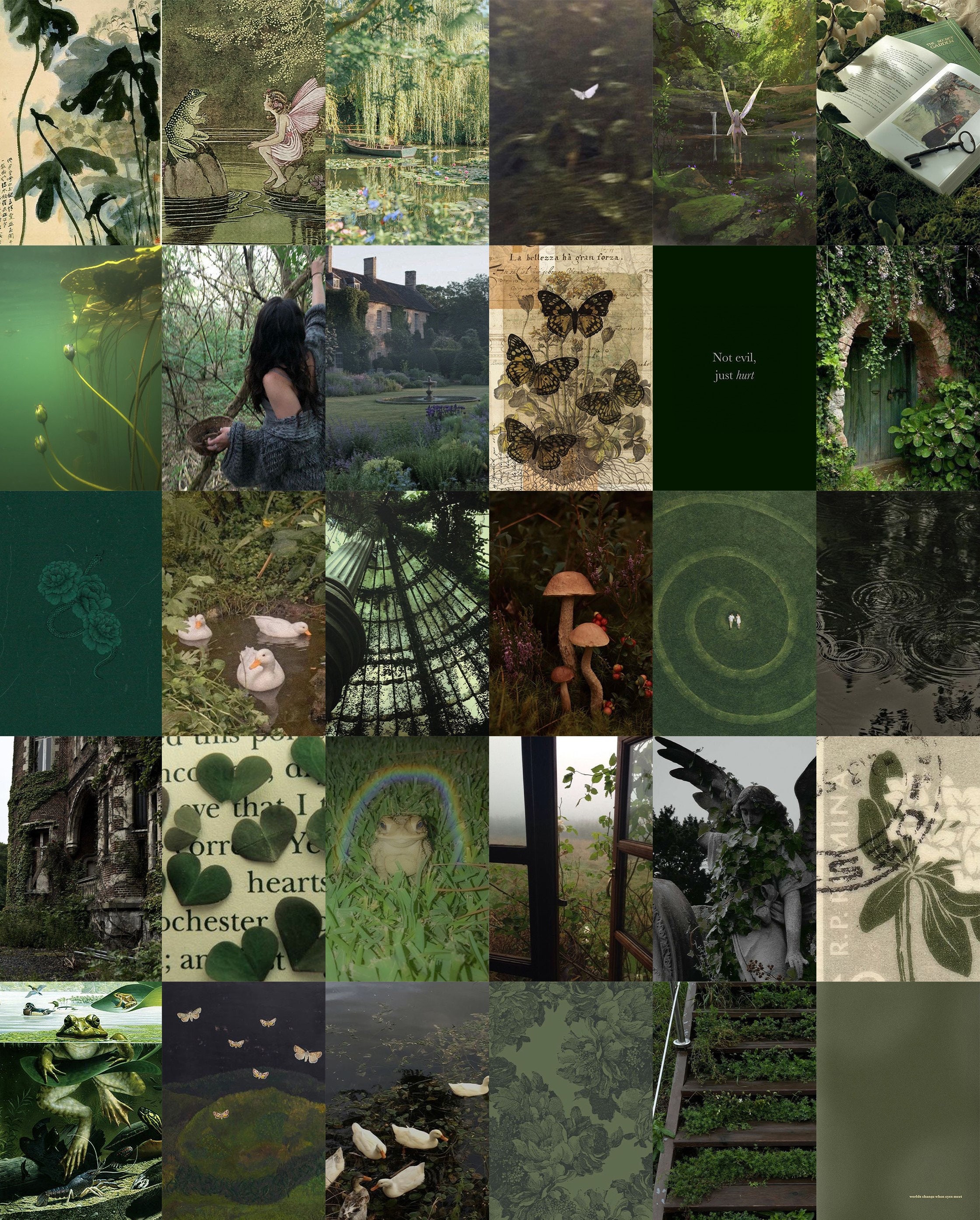 100 PCS Dark Cottagecore Wall Collage Botanical Poster - Etsy