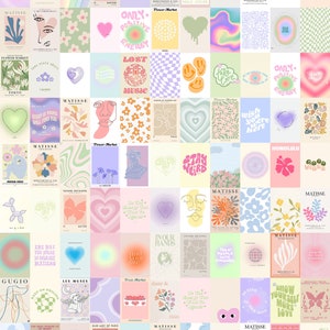 100 PCS Danish Pastel Wall Collage Kit Danish Aesthetic Photo Collage Danish Posters Room Decor ...