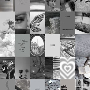 108 PCS Grey Wall Collage Kit Grey Aesthetic Photo Collage - Etsy