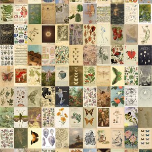 200 PCS Cottagecore Wall Collage Kit Vintage Cottagecore Poster Collage ...