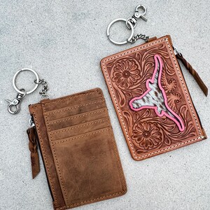 THUNDERBIRD LONGHORN KEYCHAIN Tan Wallet | Genuine Hair on Freebird ...