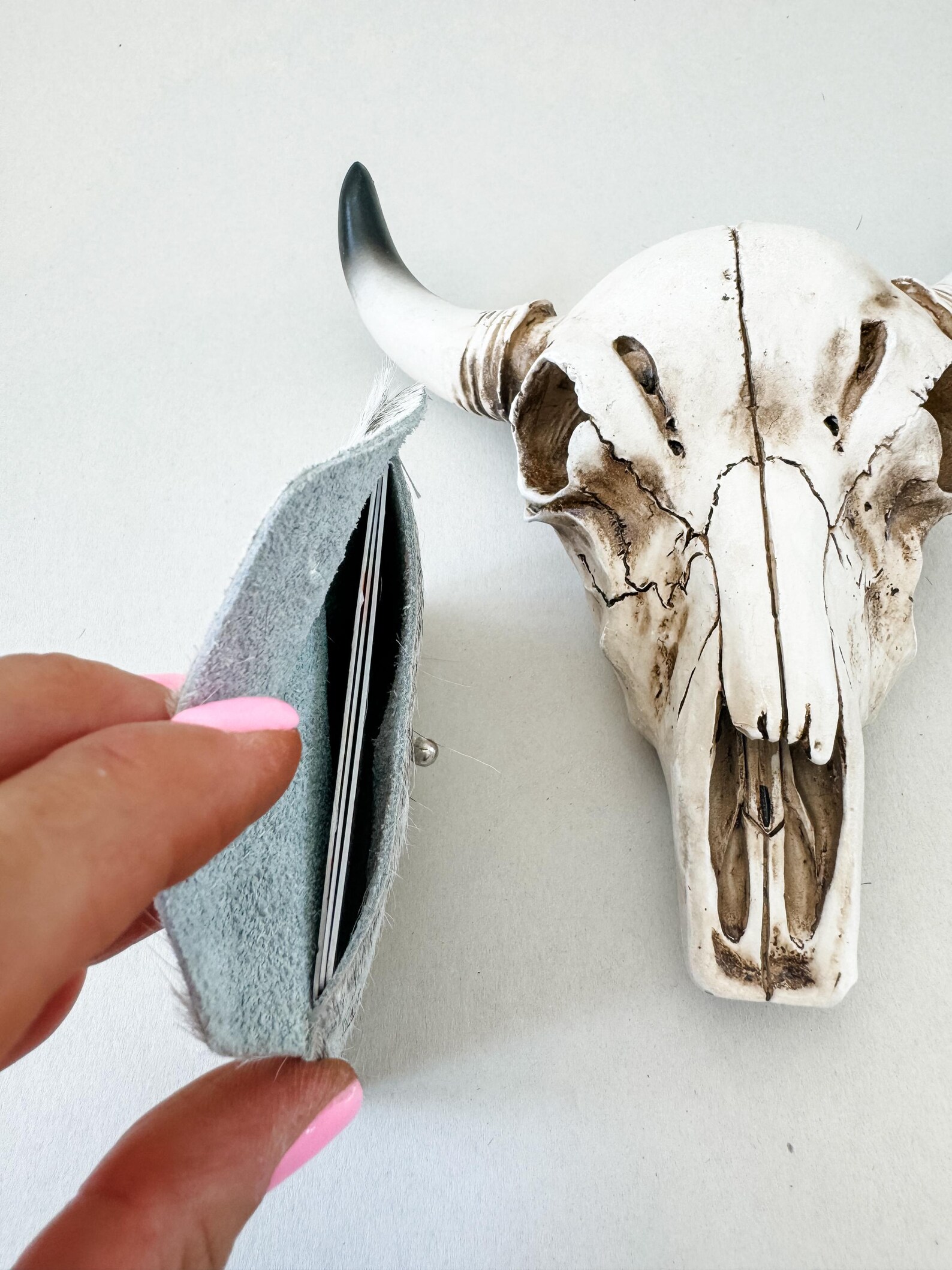 CREDIT CARD HOLDER Genuine Hair on Cowhide Wallet, Cowhide Wallet Gift ...