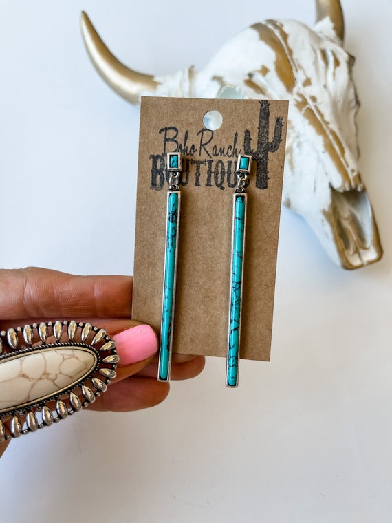 BAR STONE EARRINGS Earring Western Statement Earrings - Etsy