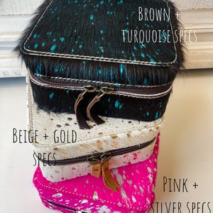 COWHIDE JEWELRY BOX | Storage Travel Case | Leather Tooled Leather ...