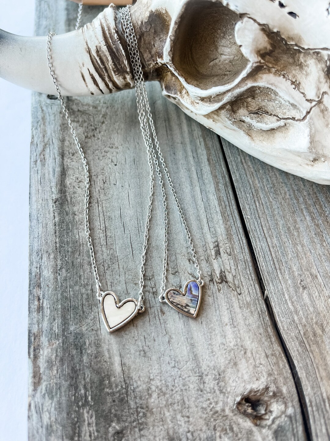MINI WHITE HEART Necklace | Mini Heart Necklace | Punchy Cowgirl - Etsy