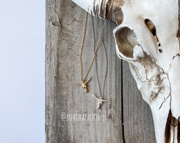 Longhorn Necklace, Longhorn Jewelry, Longhorn Pendant, Longhorn Charm ...