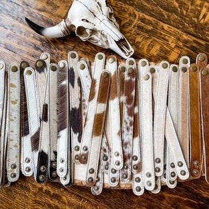 COWHIDE CUFF BRACELET | Hair on Cowhide + Leather | Southwestern ...