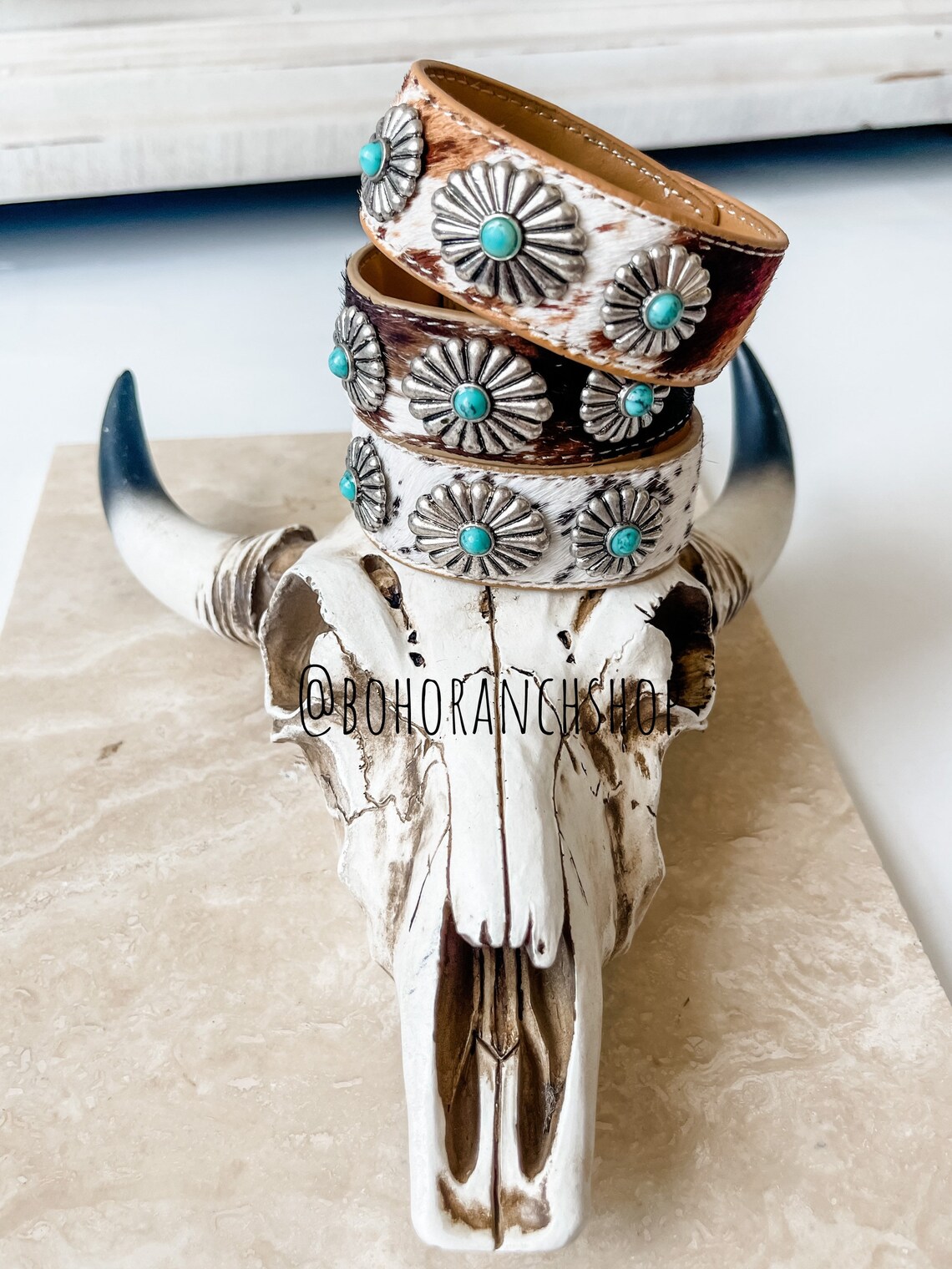 COWHIDE CUFF CONCH Bracelet Hair on Cowhide Genuine Leather - Etsy