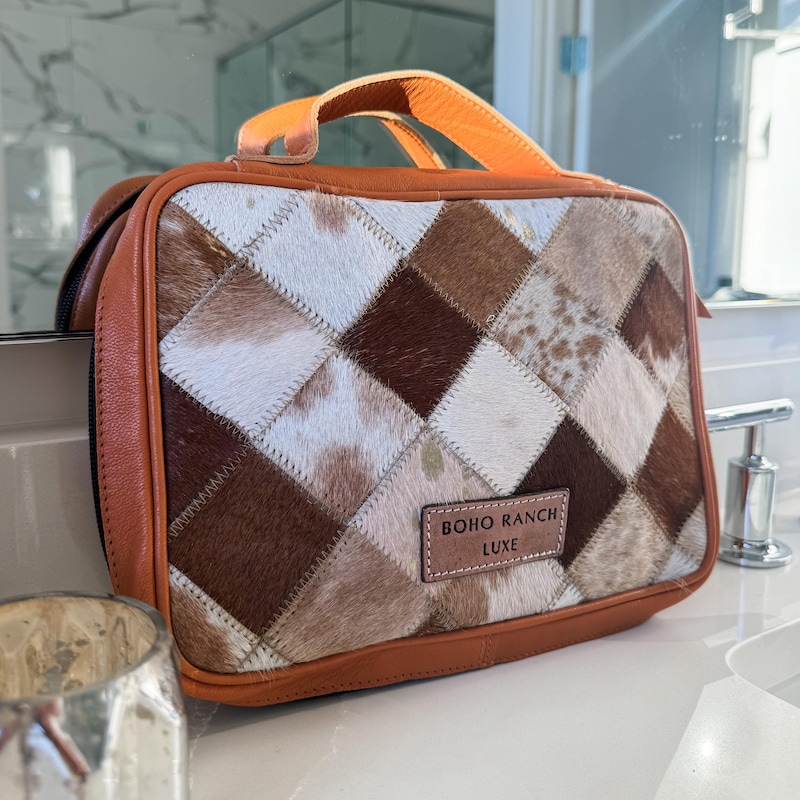 Cowhide Beauty Box - Etsy