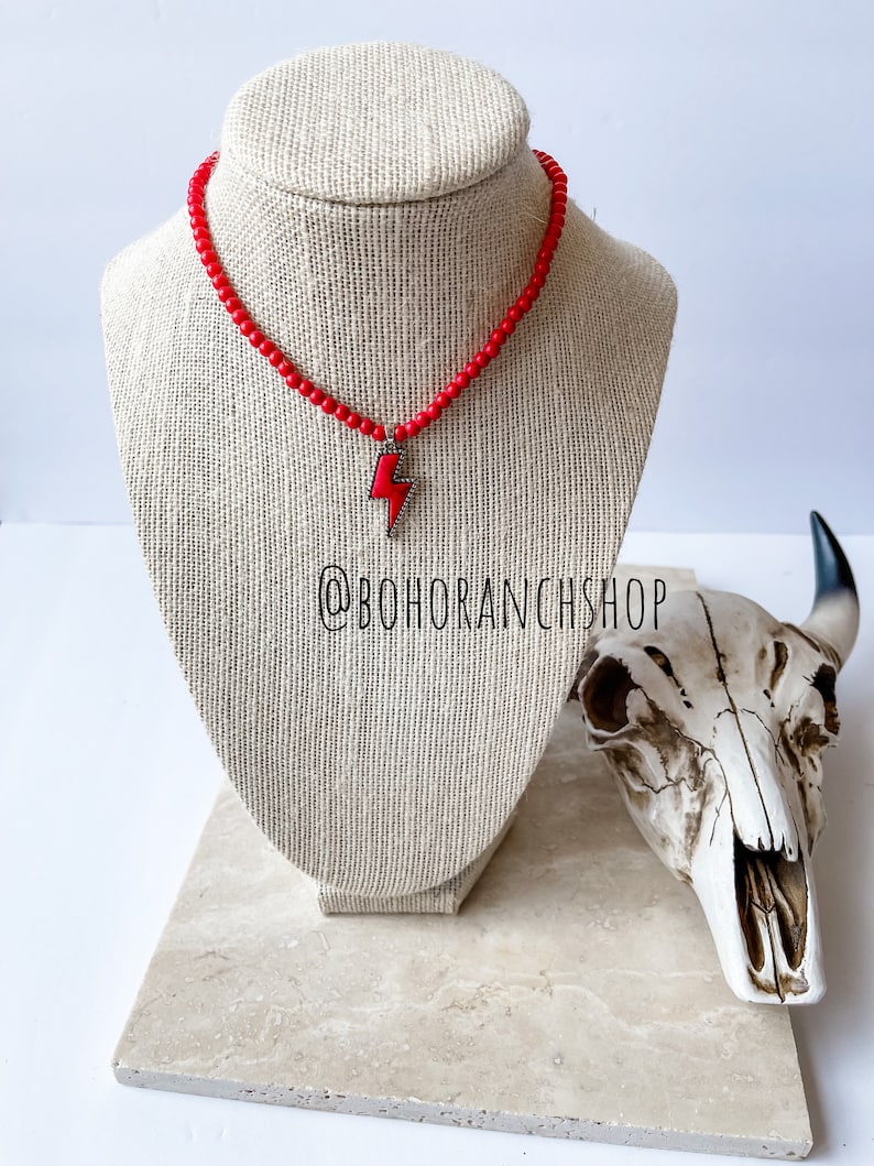 LIGHTNING BOLT CHOKER Stone Lighting Bolt Thunderbolt Choker | Etsy