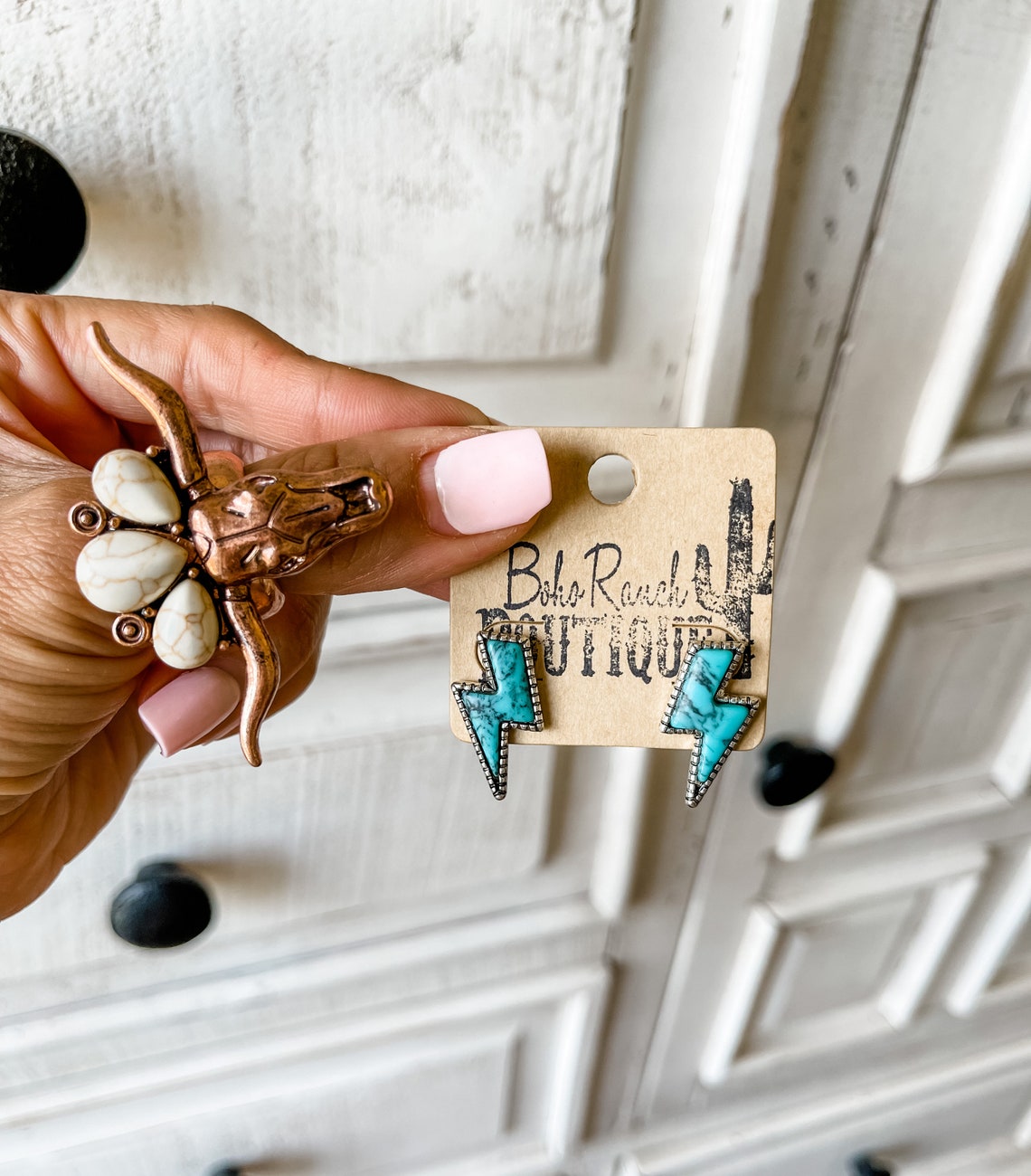 BOLT EARRINGS Western Lighting Bolt Stone Earring - Etsy