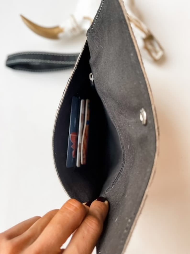 COWHIDE WRISTLET WALLET Western Genuine Hair on Fur Cowhide Envelope ...